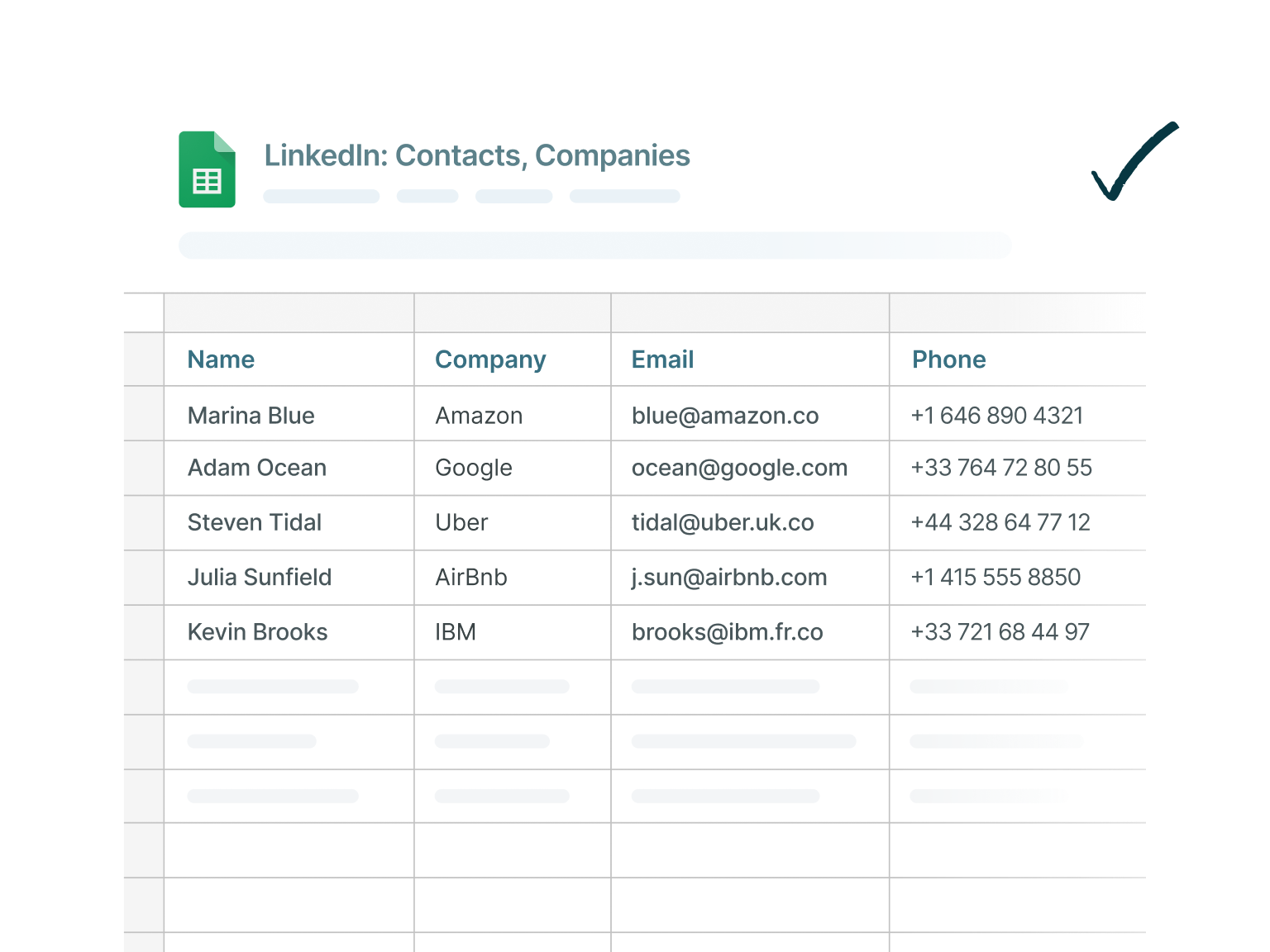 Add LinkedIn contacts to Google Sheets | SURFE