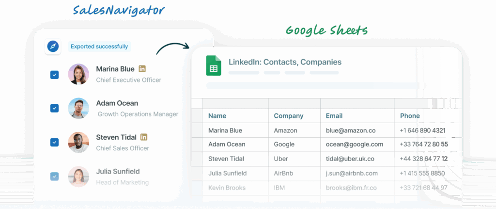 How to Export LinkedIn Contacts to Google Sheets - SURFE