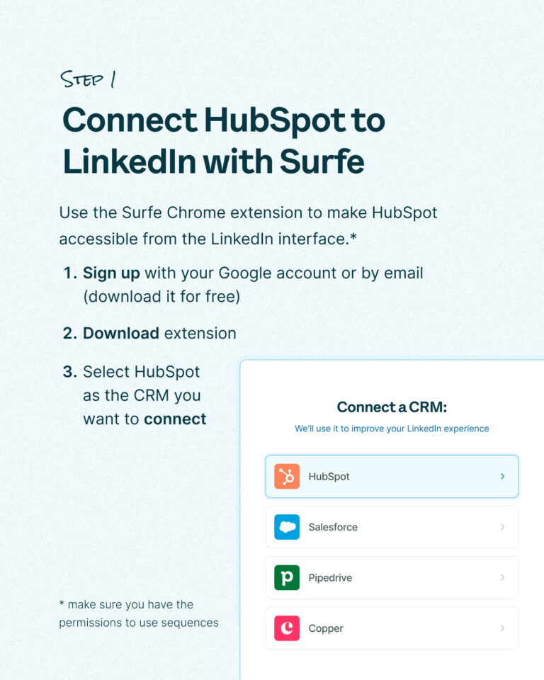 Add Leads to HubSpot Sequences from LinkedIn - SURFE