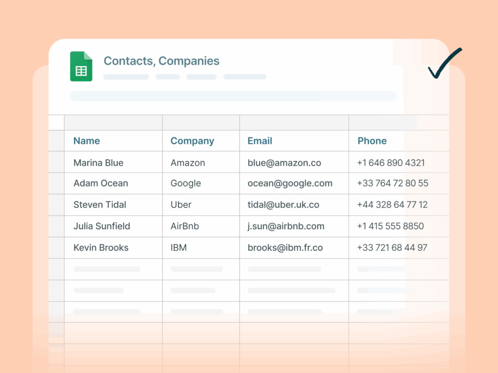 Add contacts to Google Sheets | SURFE