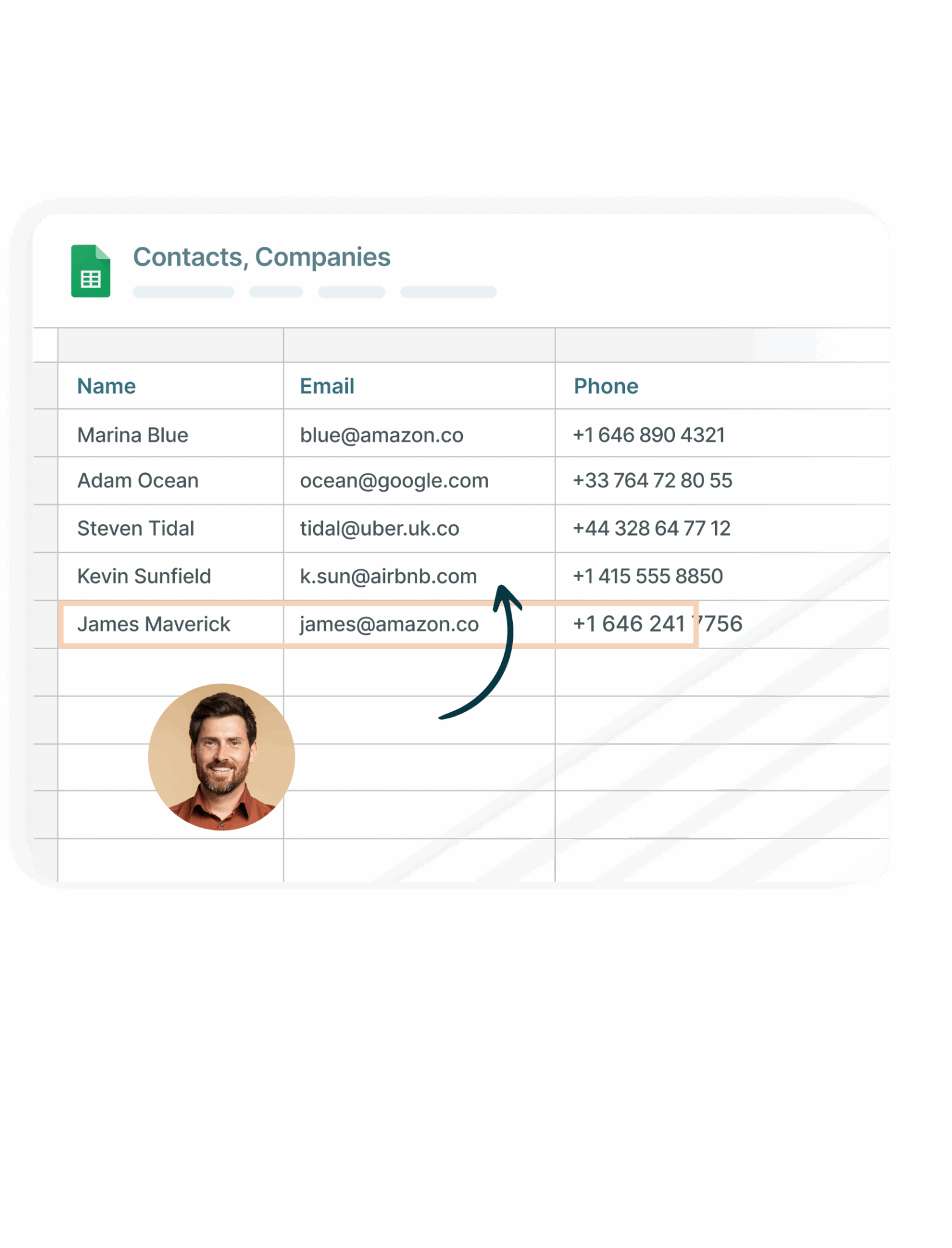 Add contacts to Google Sheets | SURFE